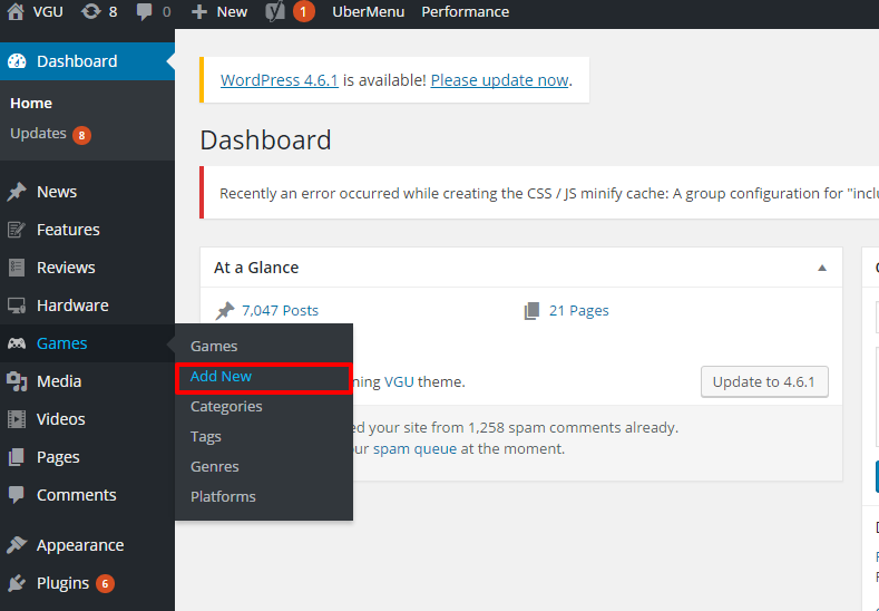 2. Creating a Game Database Item Manually - VGU